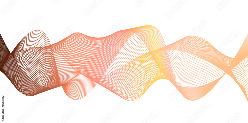 abstract lines orenggradient oren curve wave white background.Wave of ...