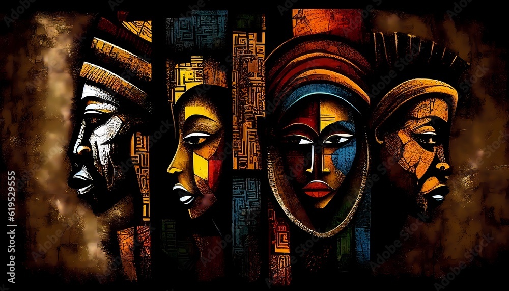 Modern abstract african art. Traditional african painting. Generative ...