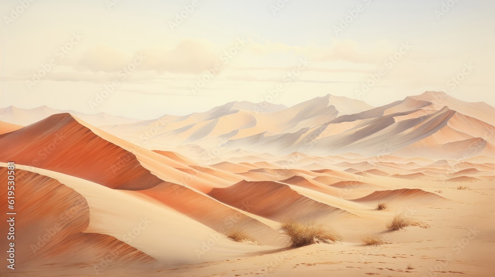 Timeless deserts stretch across vast expanses. Dunes sculpted by the ...