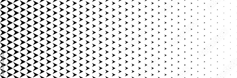horizontal black halftone of arrow design for pattern and background ...