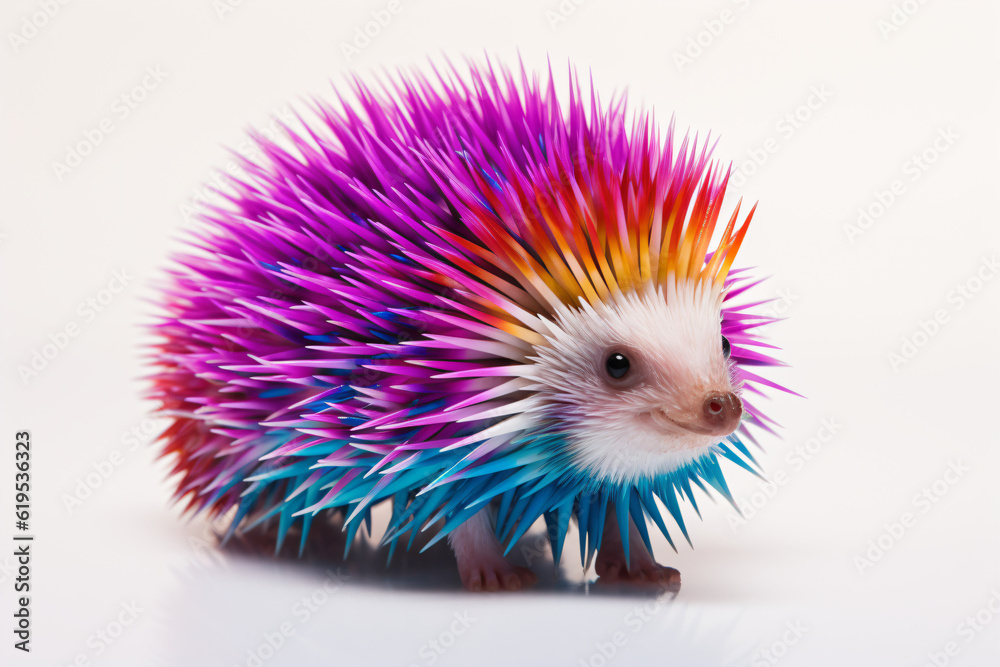 colorful hedgehog on a white background Stock Illustration | Adobe Stock
