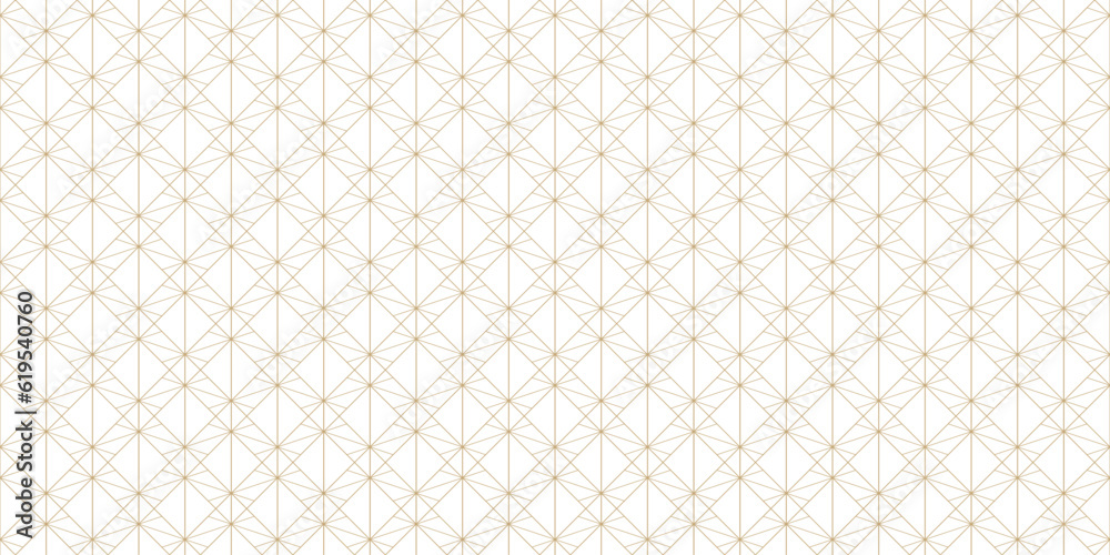 Golden Line Pattern Vector Geometric Seamless Ornament With Delicate Grid Thin Lines Diamonds