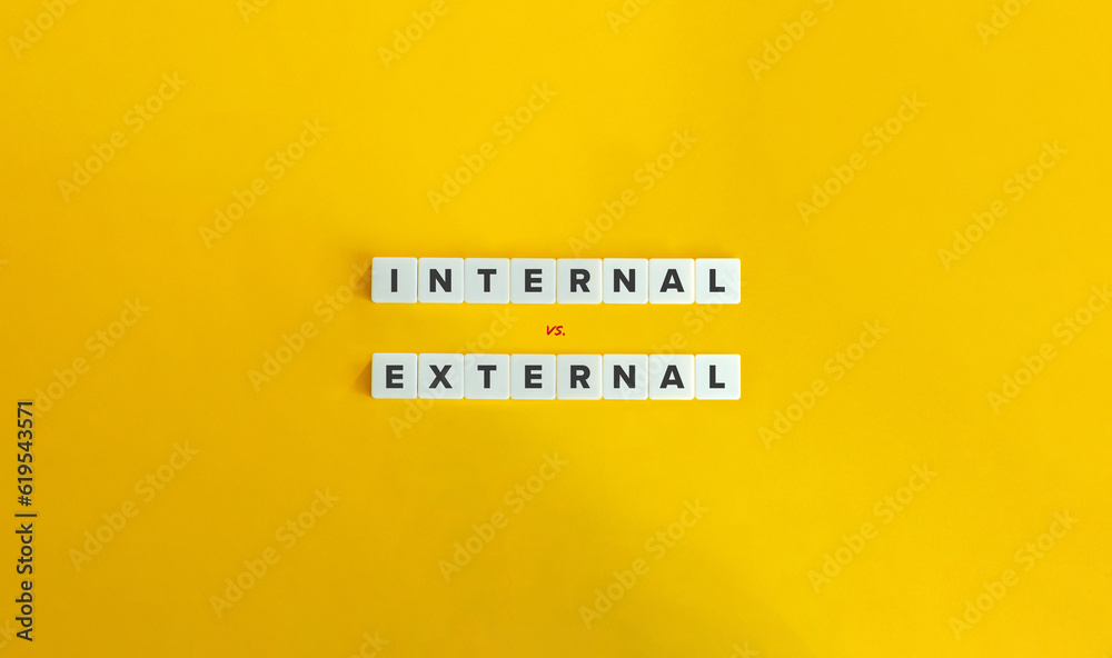 Internal vs. External Locus of Control. Letter Tiles on Yellow ...