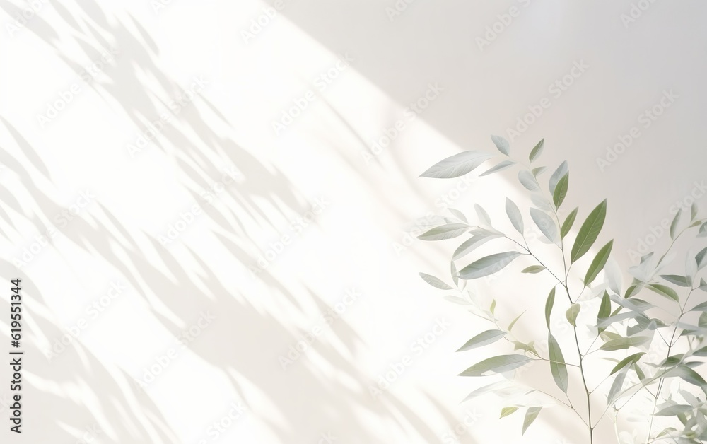 Leaf shadow on wall blur background. Nature tropical leaves tree branch ...