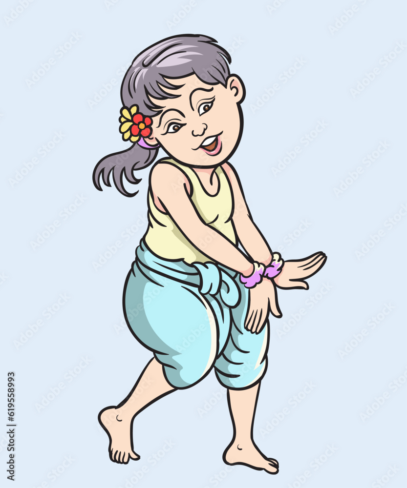 Thai traditional dance, Thai children, Thai cartoons. pop art retro ...