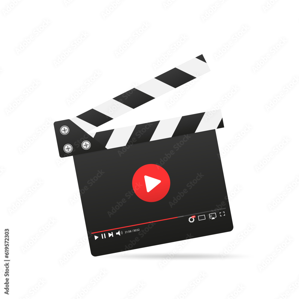 Filmmaking concepts. Video production pictogram in flat style isolated ...