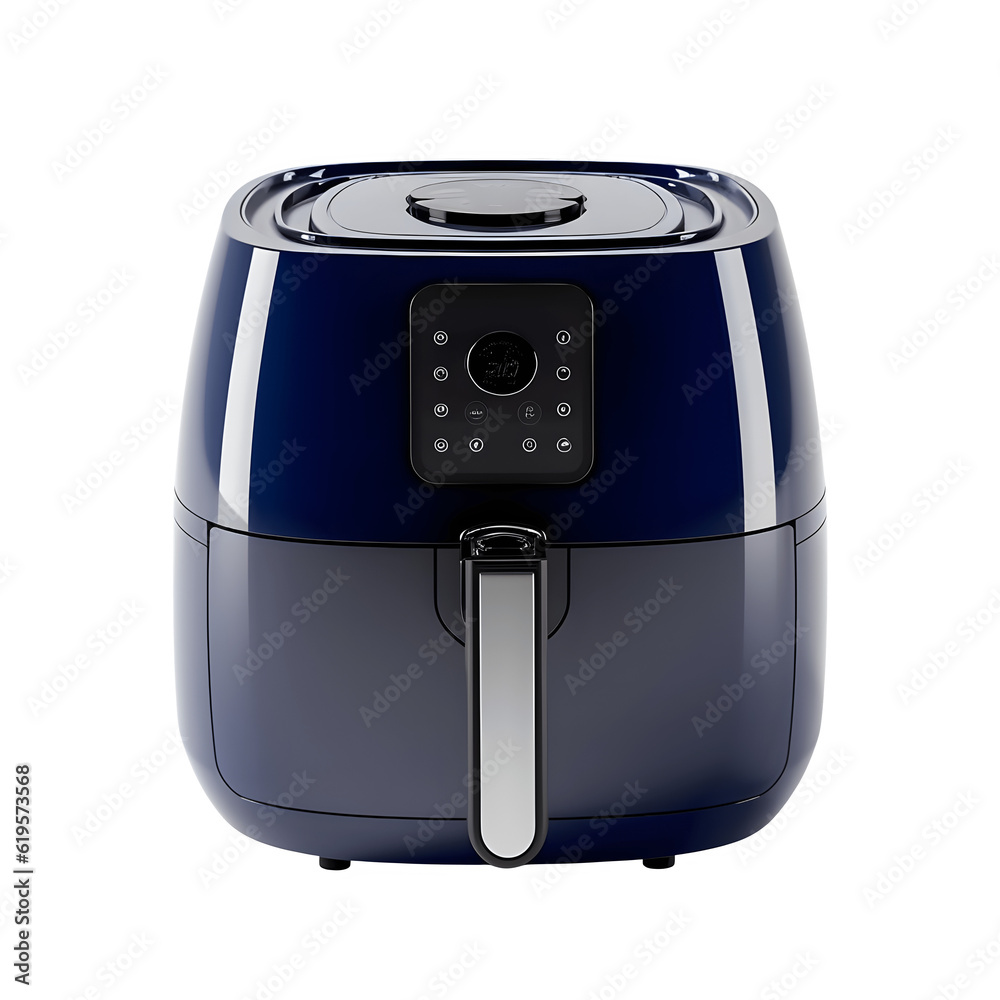 Navy blue Air fryer on transparent background, png file, isolated ...