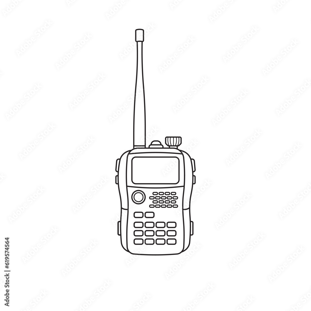 Hand drawn kids drawing Vector illustration walkie talkie, Radio ...