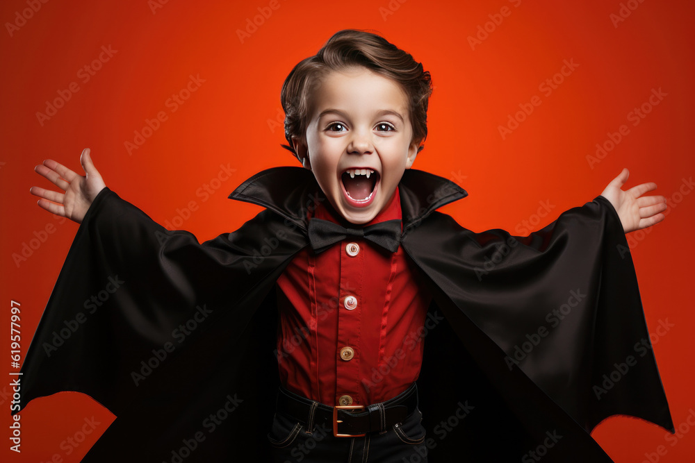 Cute Young Boy Dressed as a Vampire for Halloween Stock Photo | Adobe Stock