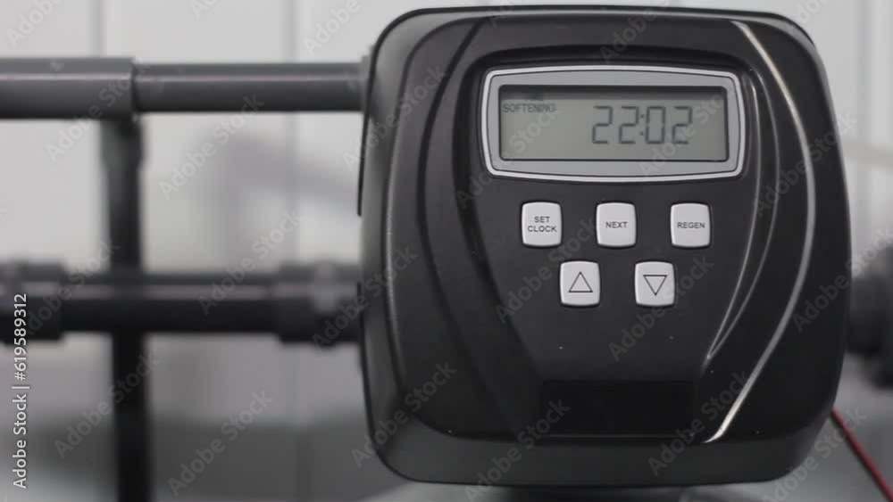 Control unit for sorption purification and miniralization of water ...