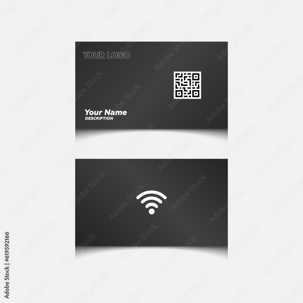 Modern Minimal Electronic "NFC" Business Card Design Vactor Template ...