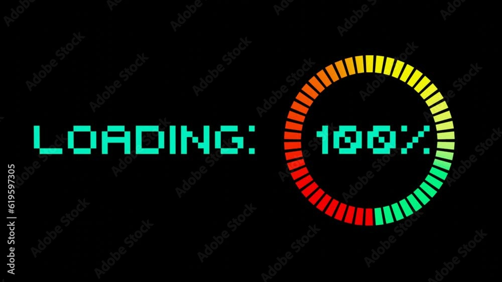 Styled animation of a circular loading progress indicator from 0 to 100 ...