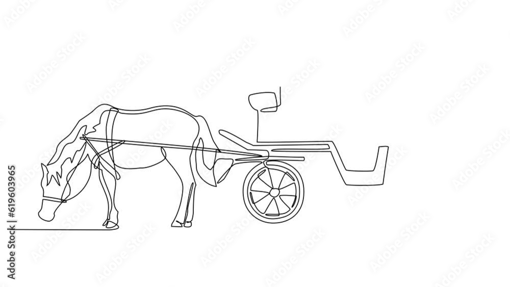 Animated self drawing of single continuous line draw for a traditional ...