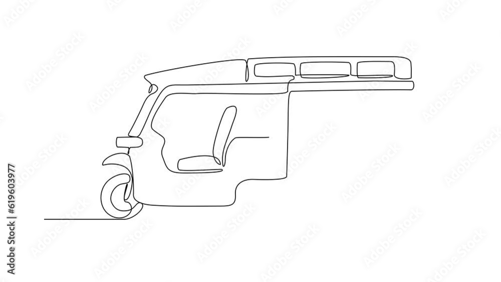Animated self drawing of single continuous line draw for a traditional ...
