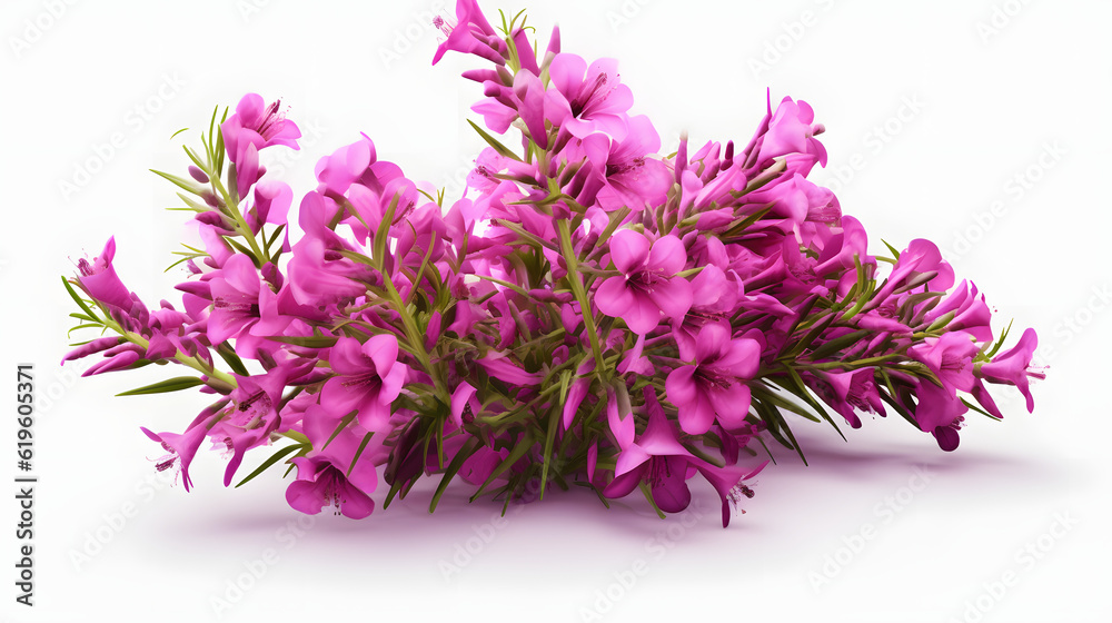 Fireweed (Epilobium Angustifolium) plant with purple flowers isolated ...