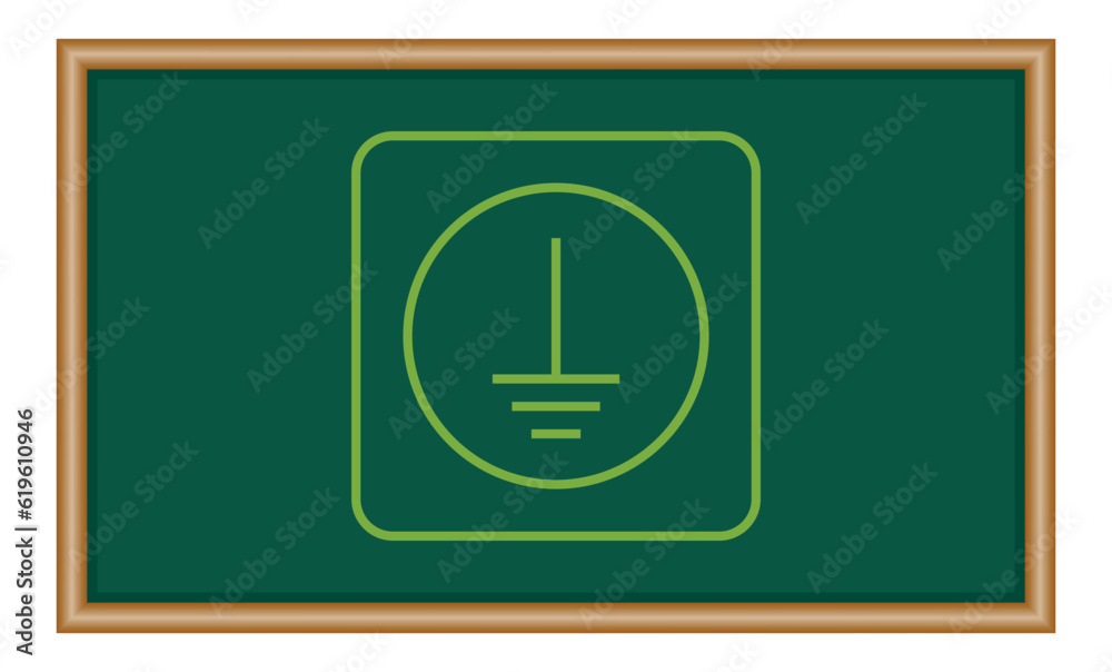 Protective earth ground symbol icon in electricity. Physics resources ...
