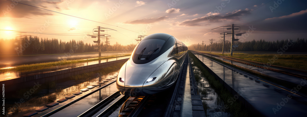 futuristic bullet train or hyperloop ultrasonic train cabsul with full ...