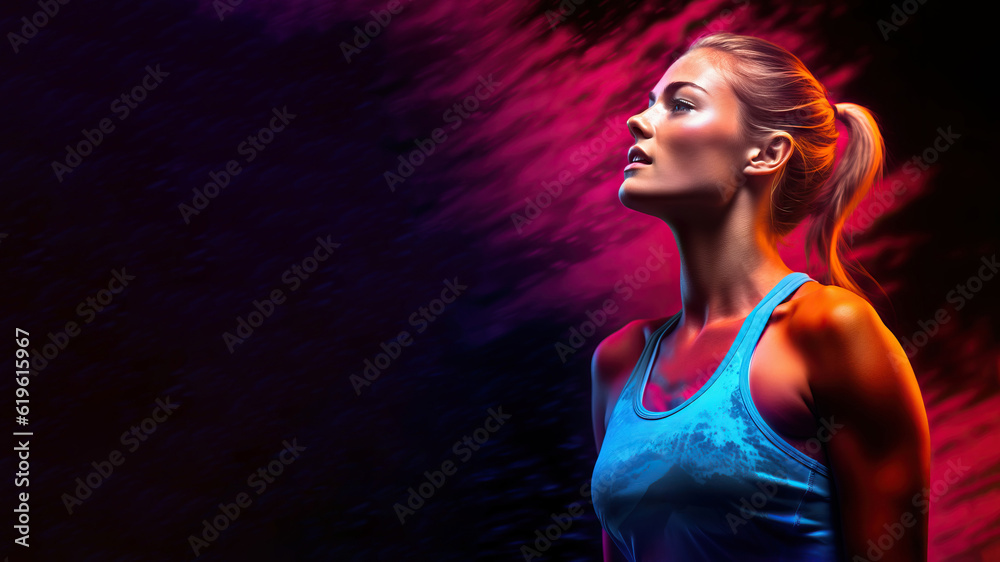 fitness woman body in sportswear for the running and workout poster ...