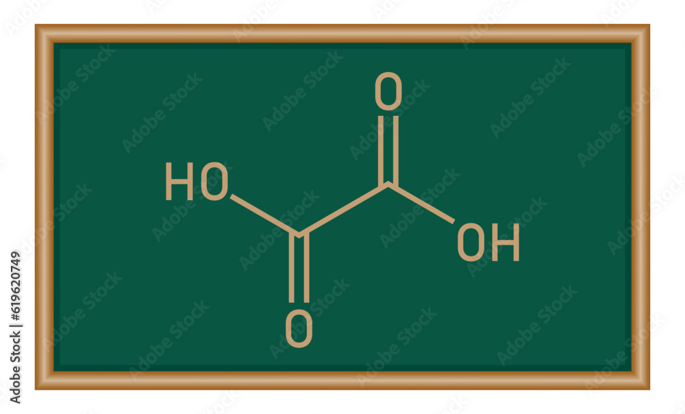 Chemical structure of Oxalic acid (H2C2O4). Chemical resources for ...
