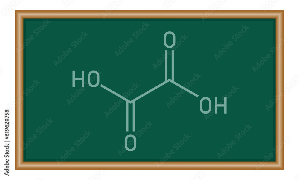 Chemical structure of Oxalic acid (H2C2O4). Chemical resources for ...