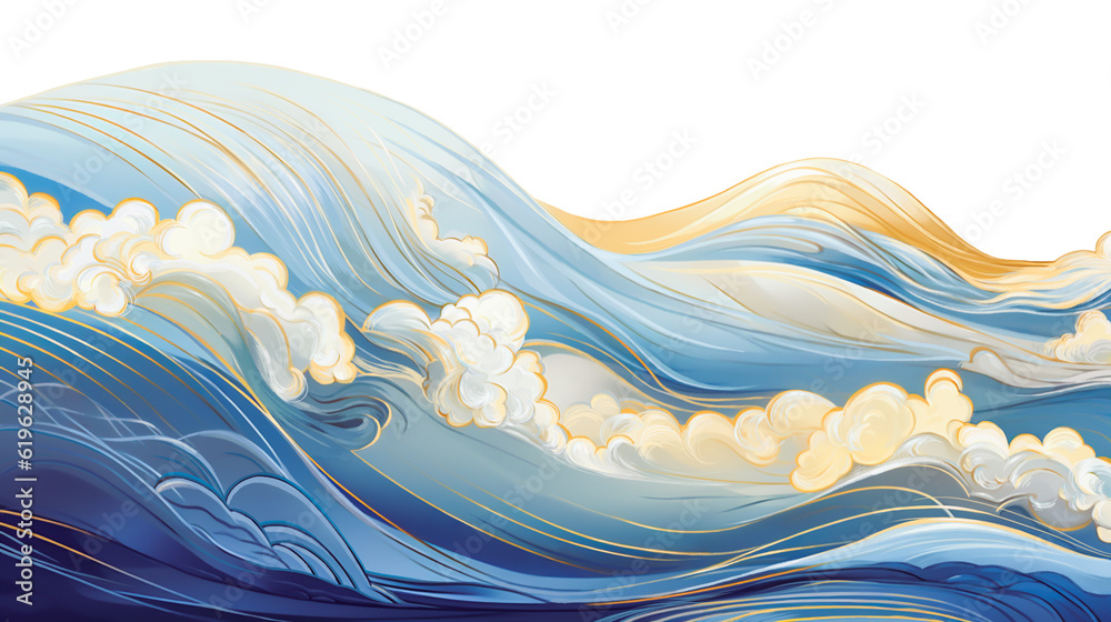 Transparent ocean water wave copy space for text. Isolated blue, teal ...