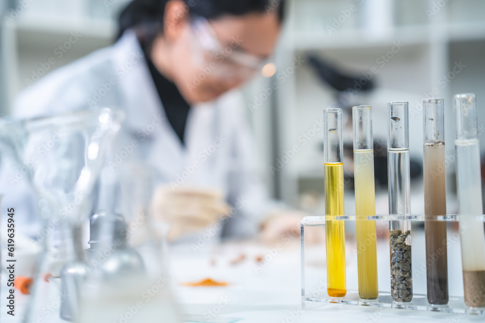 Geology science laboratory research concept, sample test analysis of ...