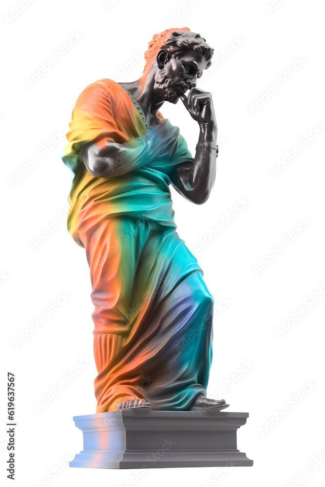 ancient greek philosopher statue isolated on transparent background ...