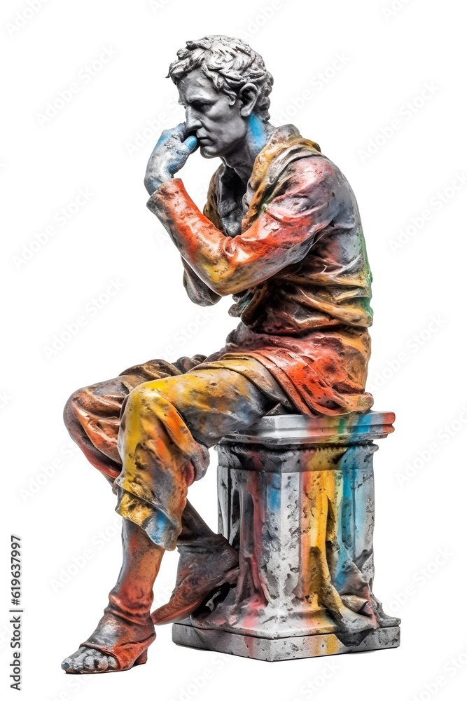 ancient greek philosopher statue isolated on transparent background ...