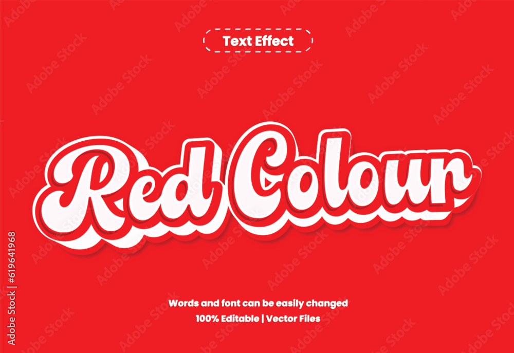 Red retro vibe vintage bold 3D editable text effect. Vintage text ...