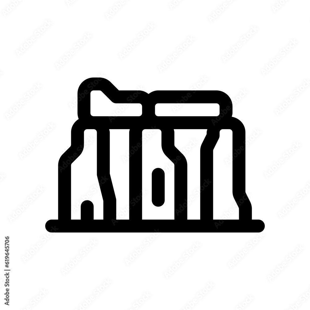 Editable rock, stone, structure vector icon. Landmark, monument ...