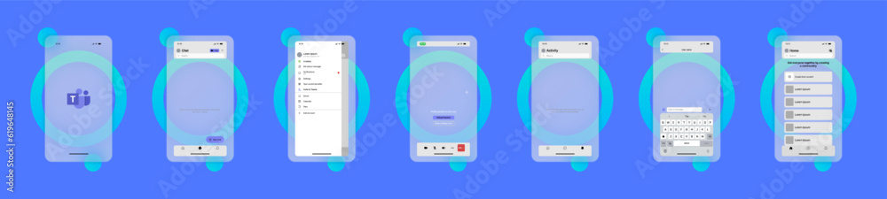 Microsoft teams. Online conference. Mockup social media. Microsoft team ...