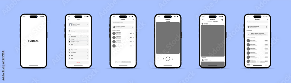 BeReal. Mockup social media post. BeReal mockup. Social network ...