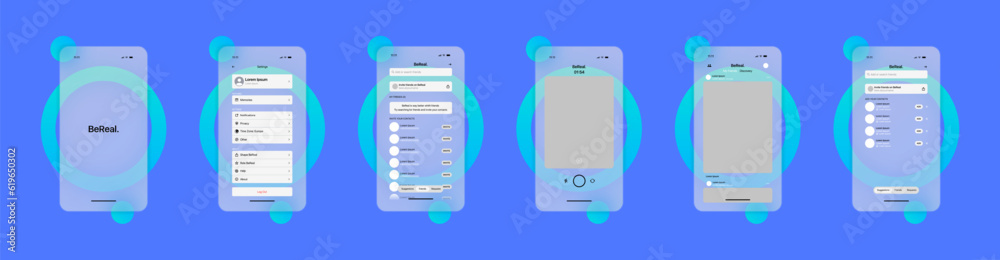 Vecteur Stock BeReal mockup social media post. BeReal mockup. mobile ...