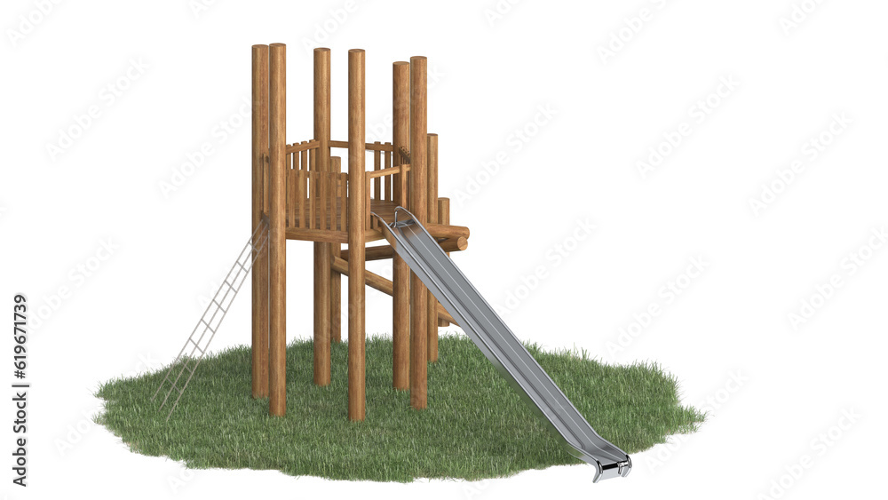 wooden slide playground Stock Photo | Adobe Stock