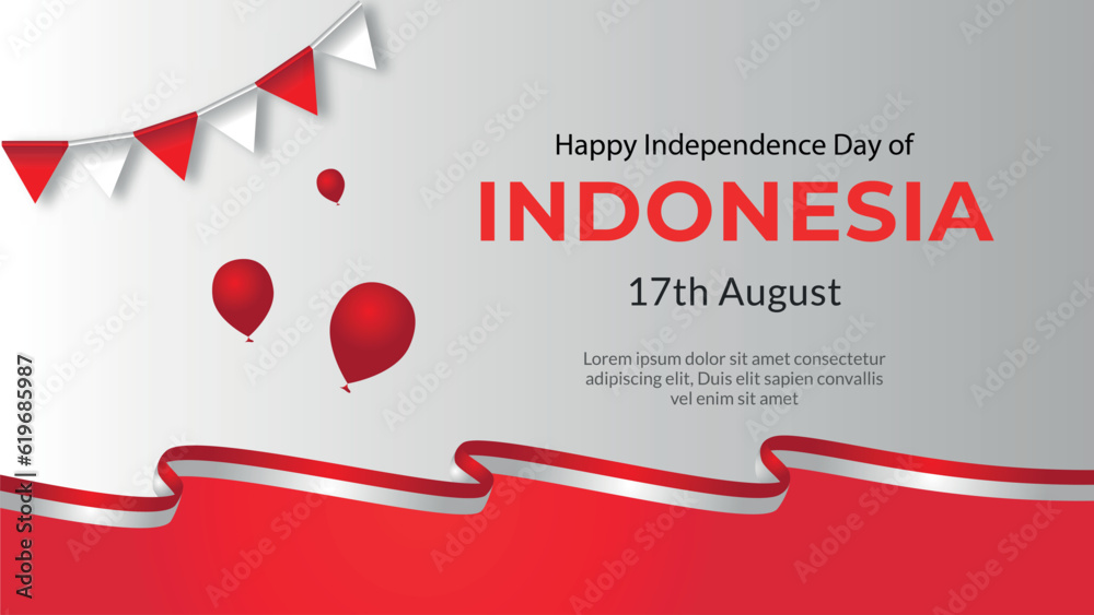 78th years 17 august indonesia independence day banner, Indonesian flag ...
