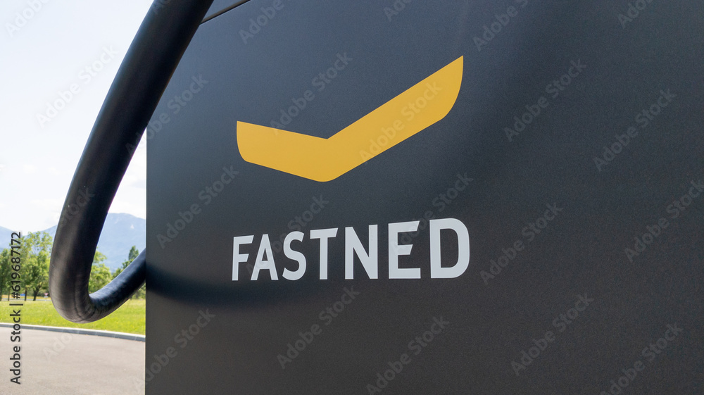 Fastned charging station ev charge point for electric car loading Stock ...