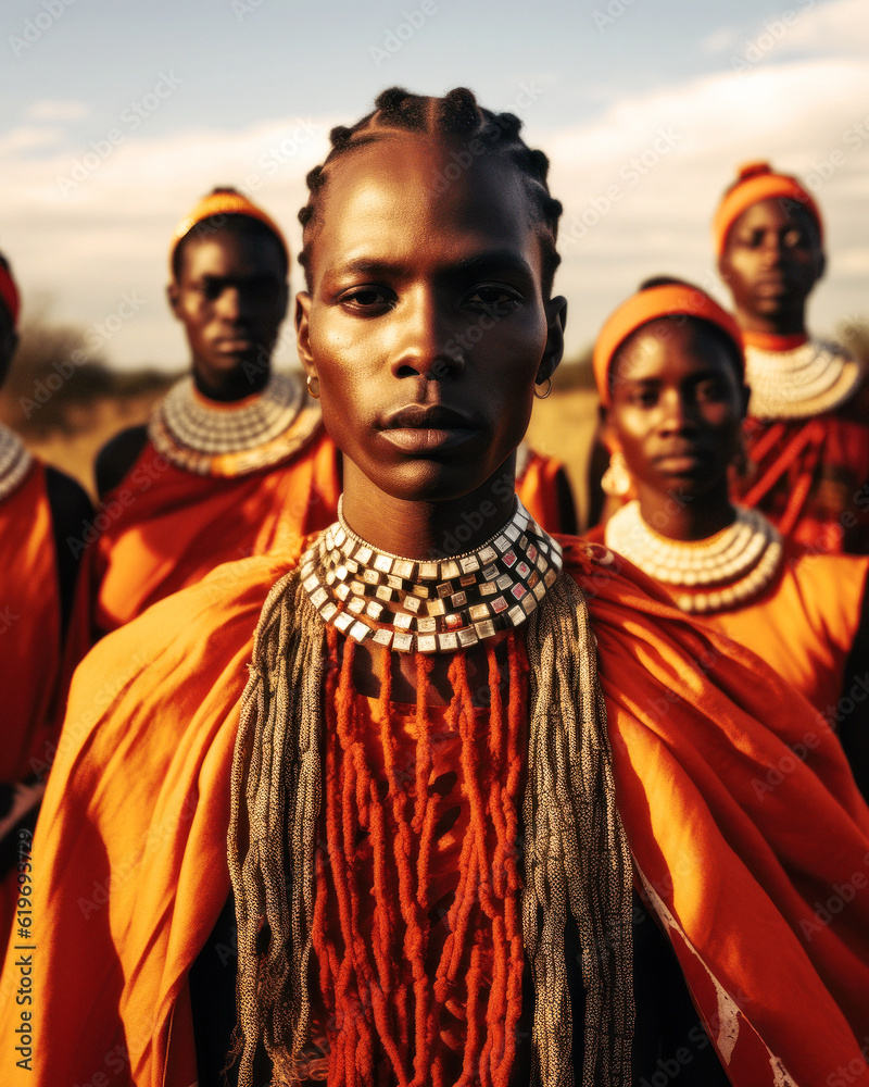 Botswana's people, vibrant in tribal costumes, with feathers and ...
