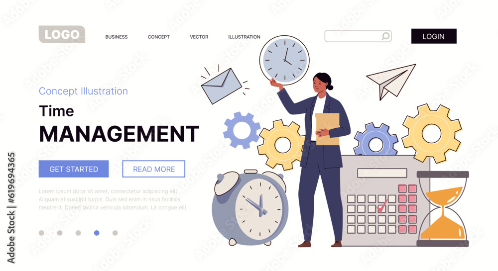 Effective time management. Planning. Project manager organizes workflow ...
