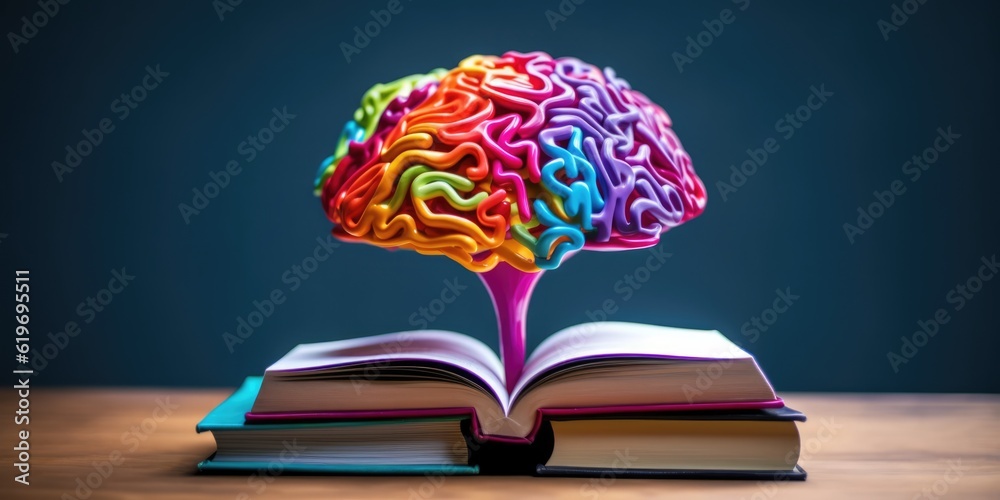 Gain knowledge from books - Open text book lying down with big human ...