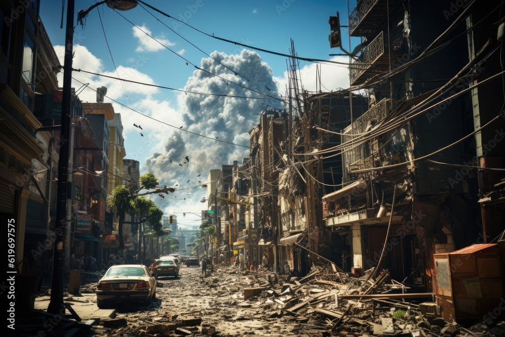 Powerful earthquake, showcasing the devastating impact of seismic ...