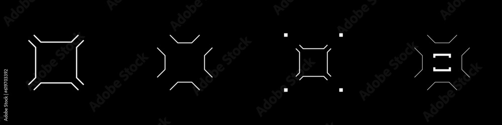 Cyberpunk style cross aim set. Cross targets, aims, sights, and ...