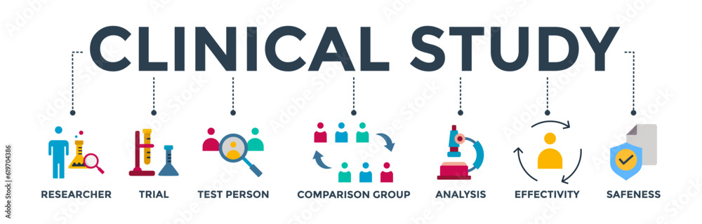 Clinical study banner web icon vector illustration concept for clinical ... Clinical study banner web icon vector illustration concept for clinical ...