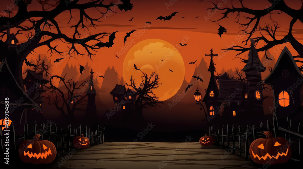 2d animation cute Halloween Theme Background , HD, Background Wallpaper ...