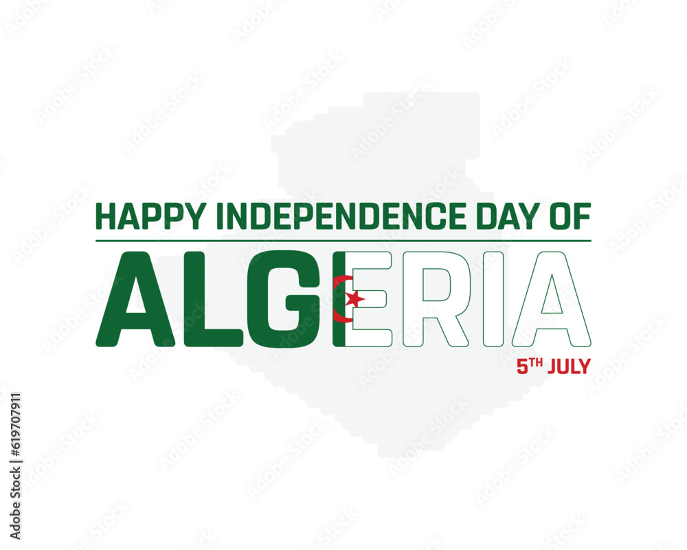 Stockvector Happy Independence Day of Algeria, Independence Day of ...