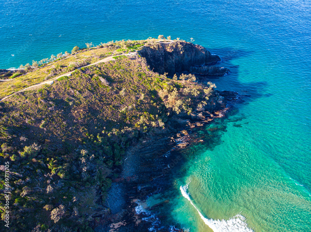 Foto de aerial panorama of beautiful coast of noosa national park ...