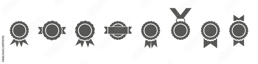 Award banner. Trophy badge. Success seal. Prize label icon. Winner sign ...