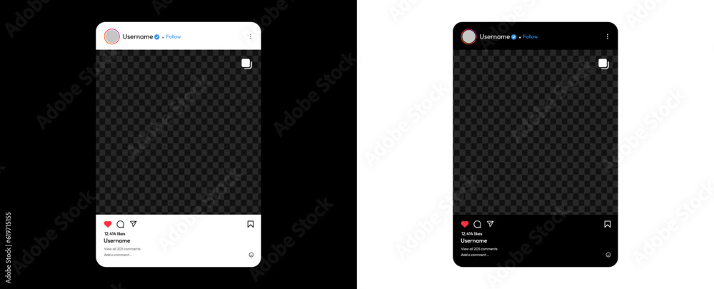 Vetor de Instagram mockup social media template, new update Instagram ...