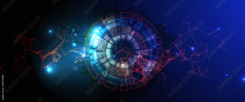 Abstract technology background with plexus effect. Stock Vector | Adobe ...