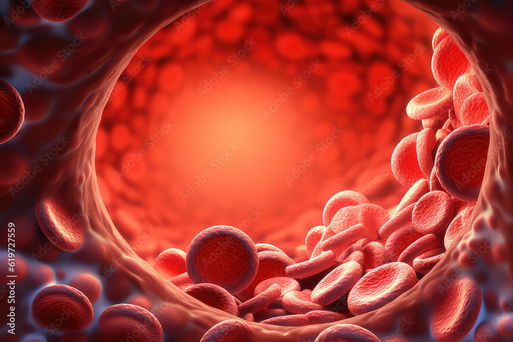 Red round blood cells under microscope. Leukocytes defenders of the ...