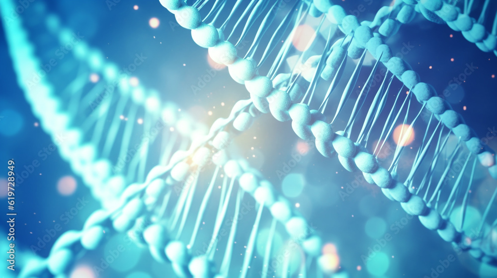 DNA. Abstract 3d polygonal wireframe DNA molecule. Medical science ...